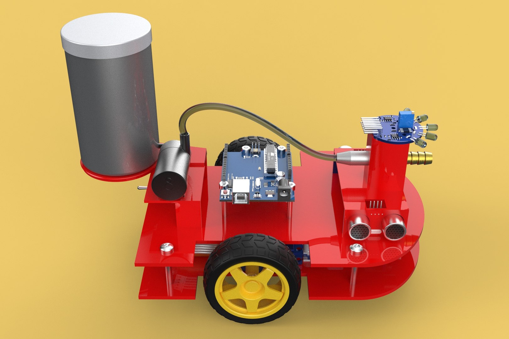 3D AUTONOMOUS FIRE FIGHTING ROBOT VEHICLE EXTINGUISHER SPRAYER UGV ...