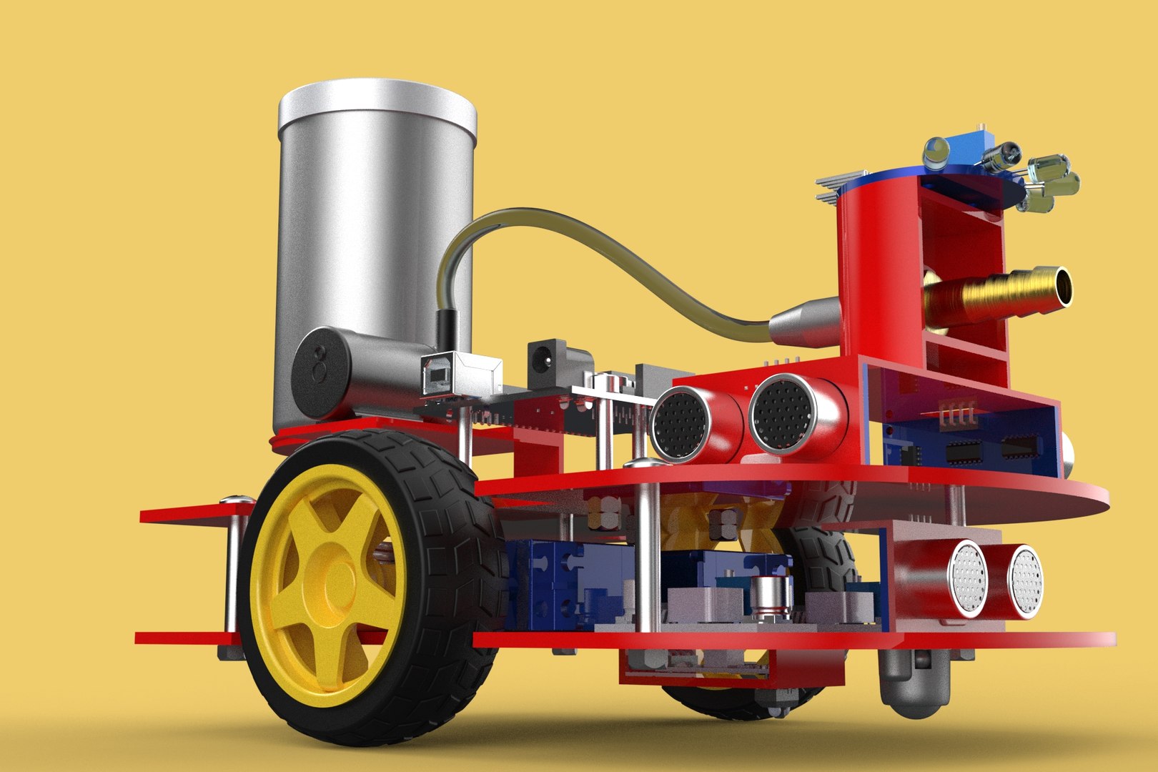 3D AUTONOMOUS FIRE FIGHTING ROBOT VEHICLE EXTINGUISHER SPRAYER UGV ...