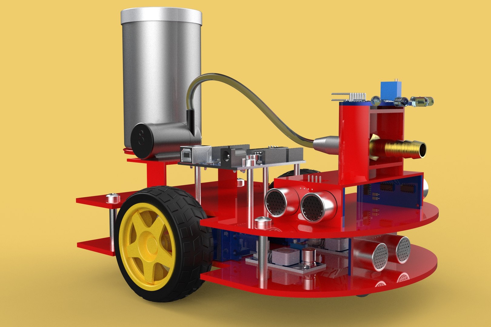 3D AUTONOMOUS FIRE FIGHTING ROBOT VEHICLE EXTINGUISHER SPRAYER UGV ...