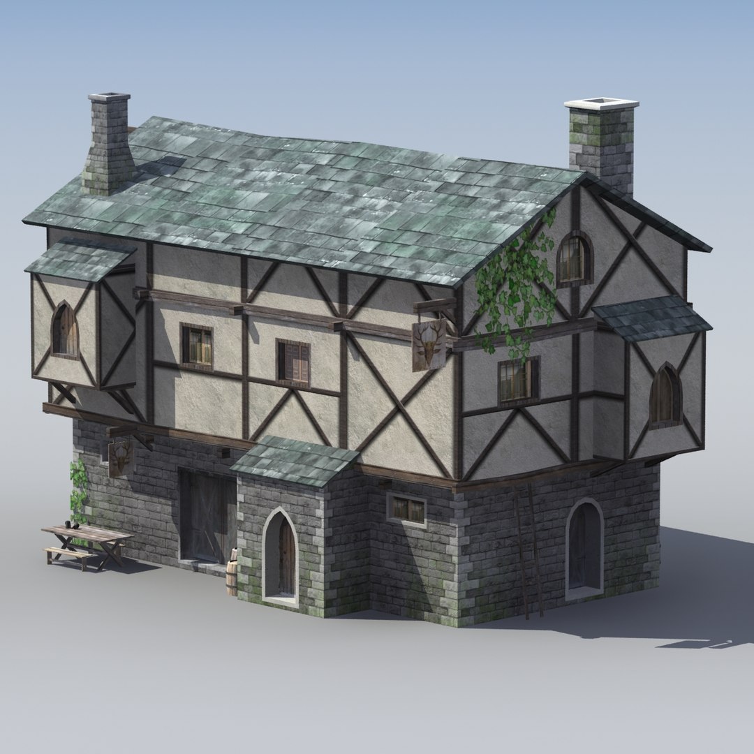 Old Medieval Tavern 3d Model
