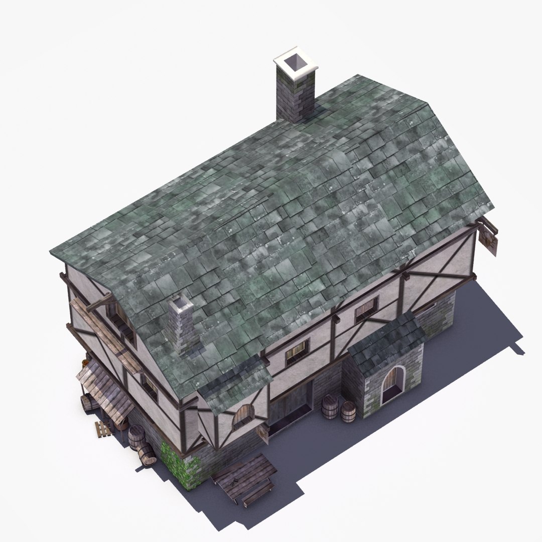 Old Medieval Tavern 3d Model