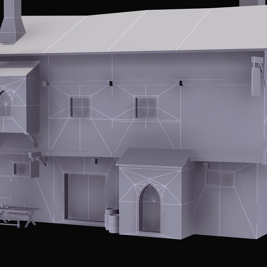 Old Medieval Tavern 3d Model