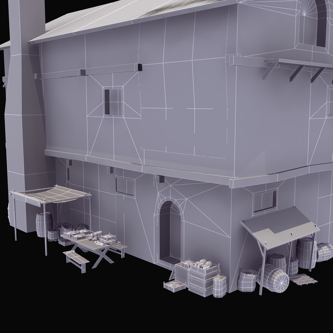 Old Medieval Tavern 3d Model