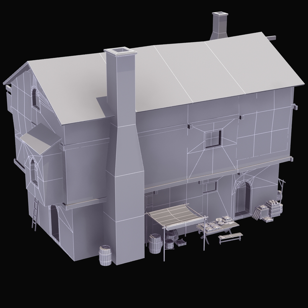 old medieval tavern 3d model