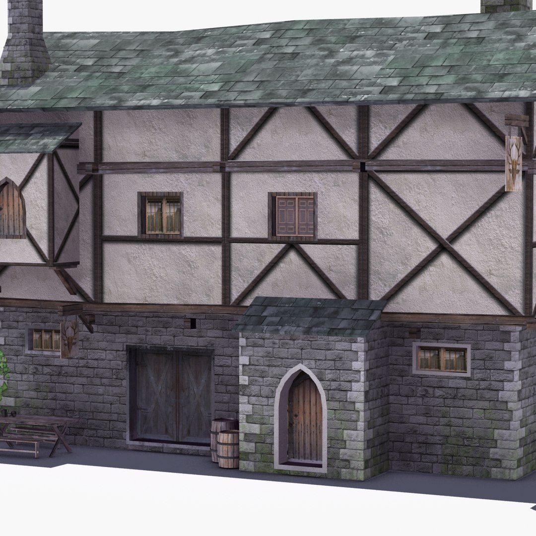 Old Medieval Tavern 3d Model