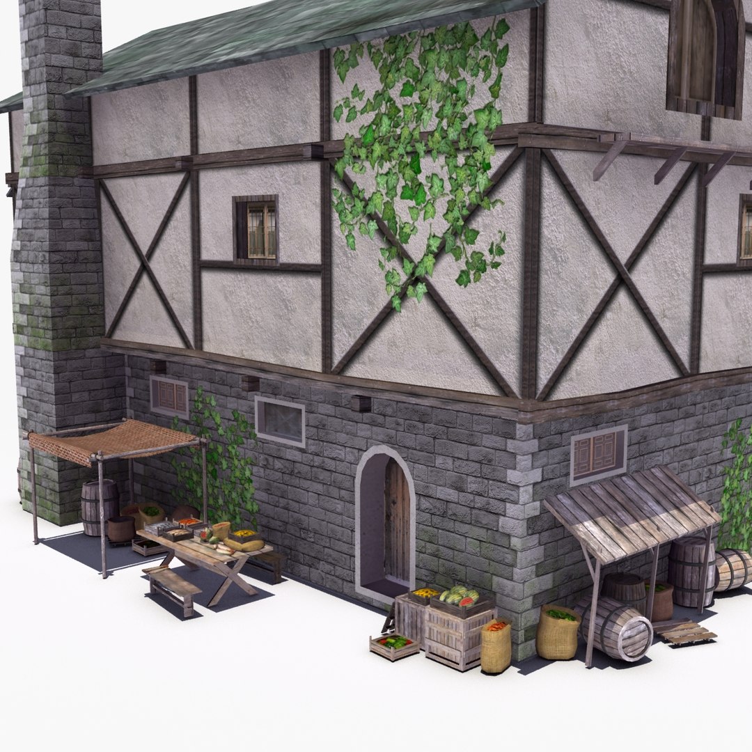 Old Medieval Tavern 3d Model