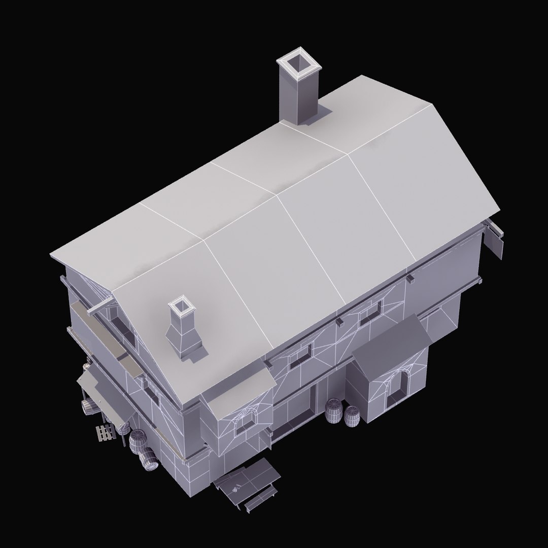 Old Medieval Tavern 3d Model