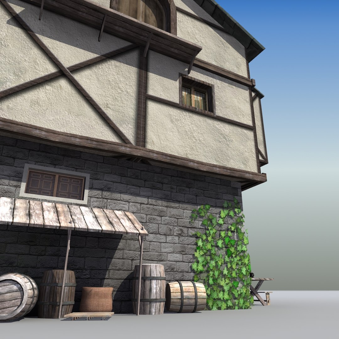 Old Medieval Tavern 3d Model