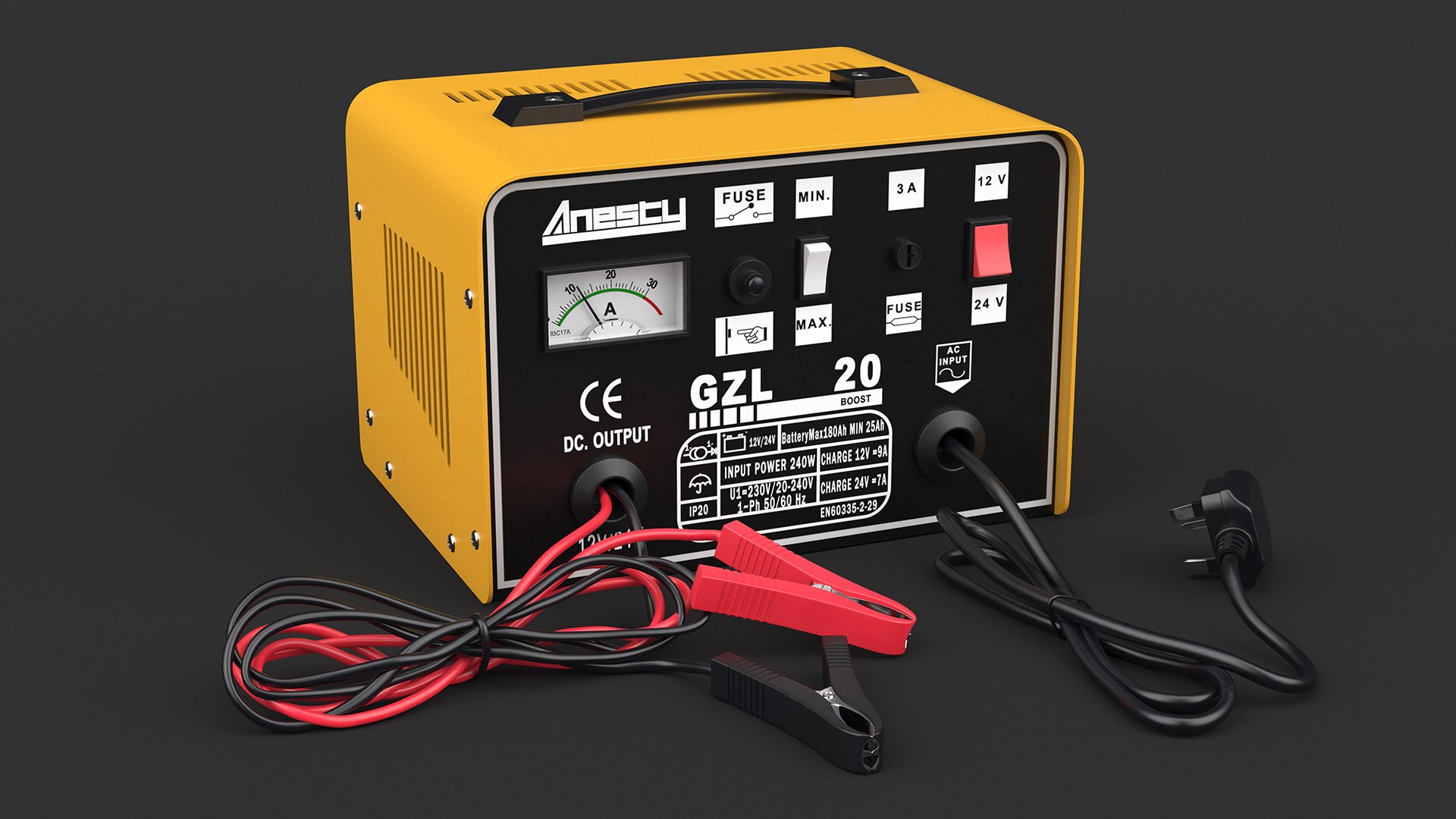 Car Battery Charger Anesty Yellow 3D - TurboSquid 2183599