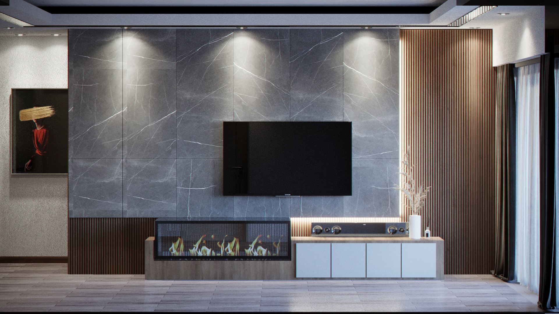 3D TV Wall Model - TurboSquid 1812280