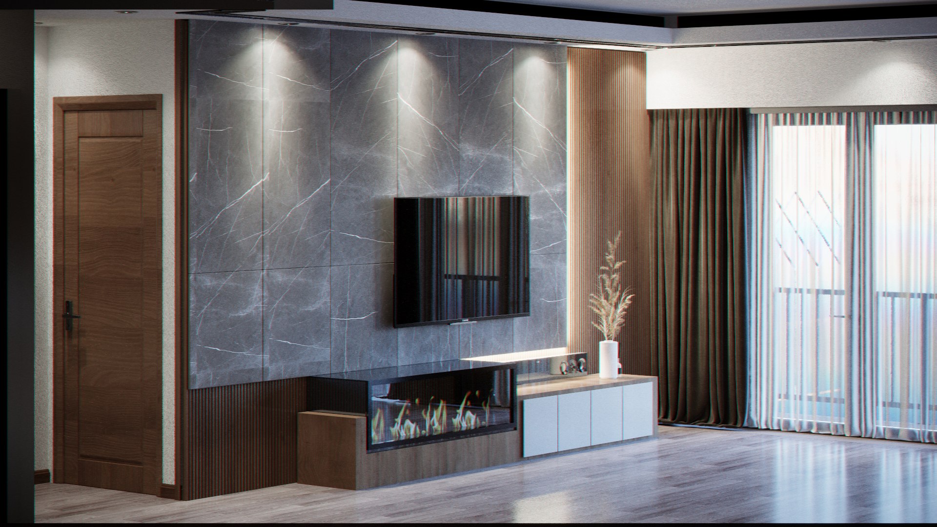 3D TV Wall Model - TurboSquid 1812280