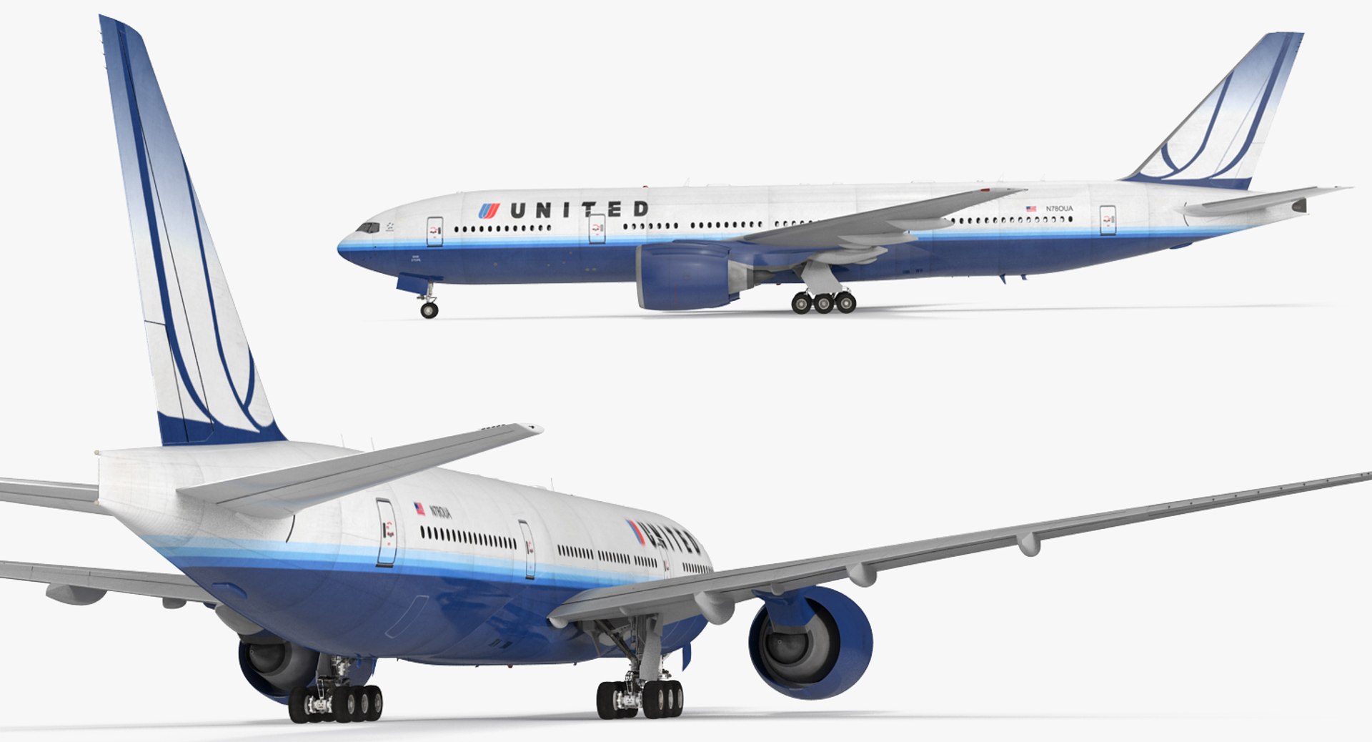 3d Boeing 777-200er United Airlines