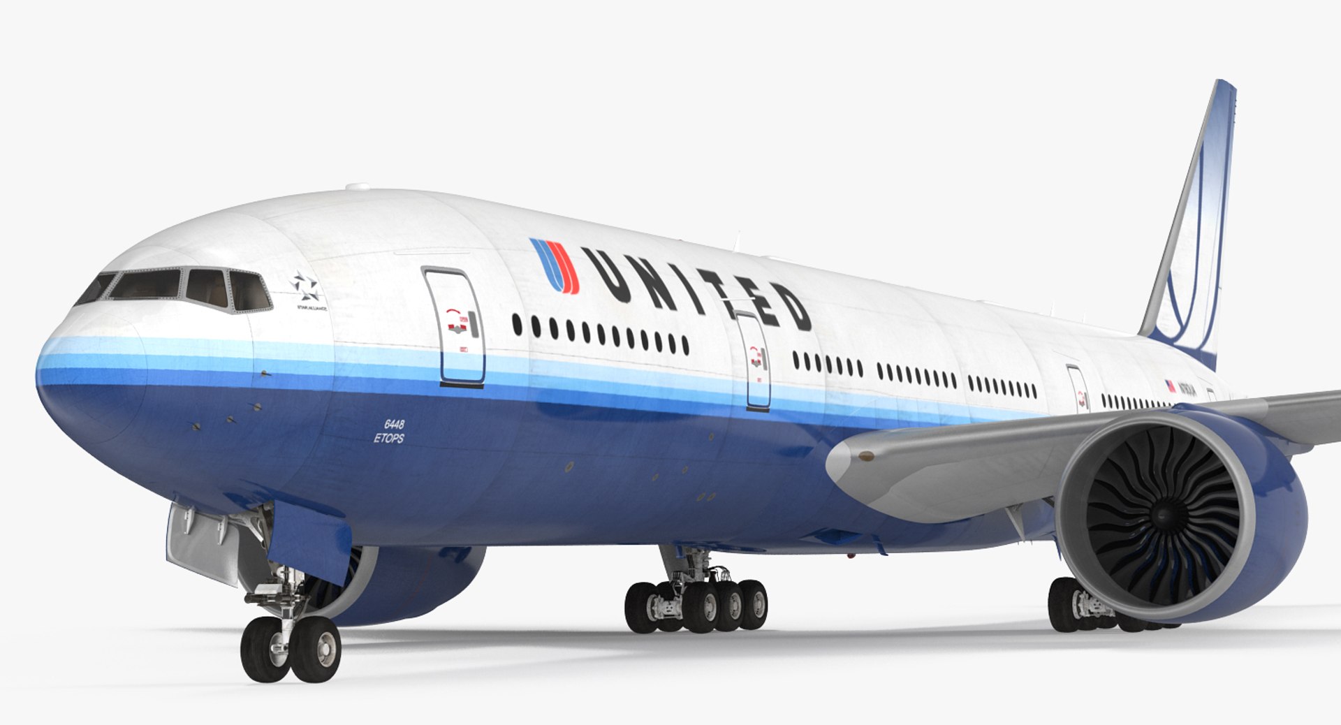 3d Boeing 777-200er United Airlines