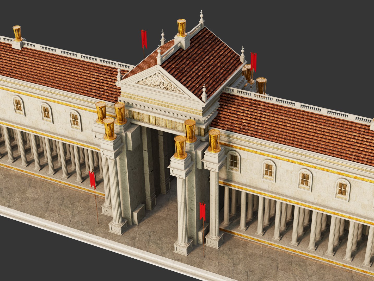 Fantasy Ancient Gate Wall 3D Model - TurboSquid 2272822