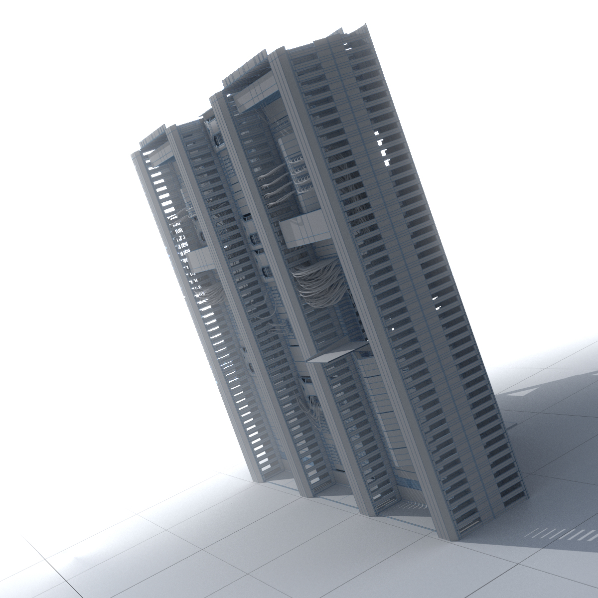 data server network rack 3d model