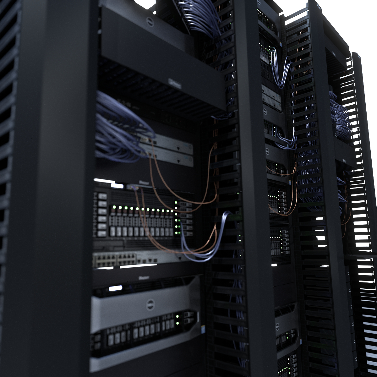 data server network rack 3d model