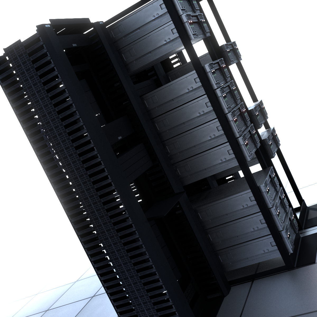data server network rack 3d model