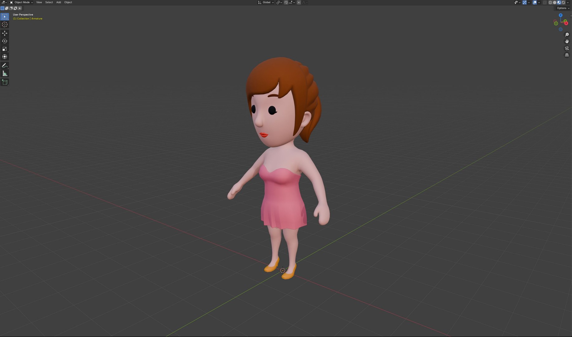 3D Cartoon Female Character Rigged 026 Model - TurboSquid 2374785