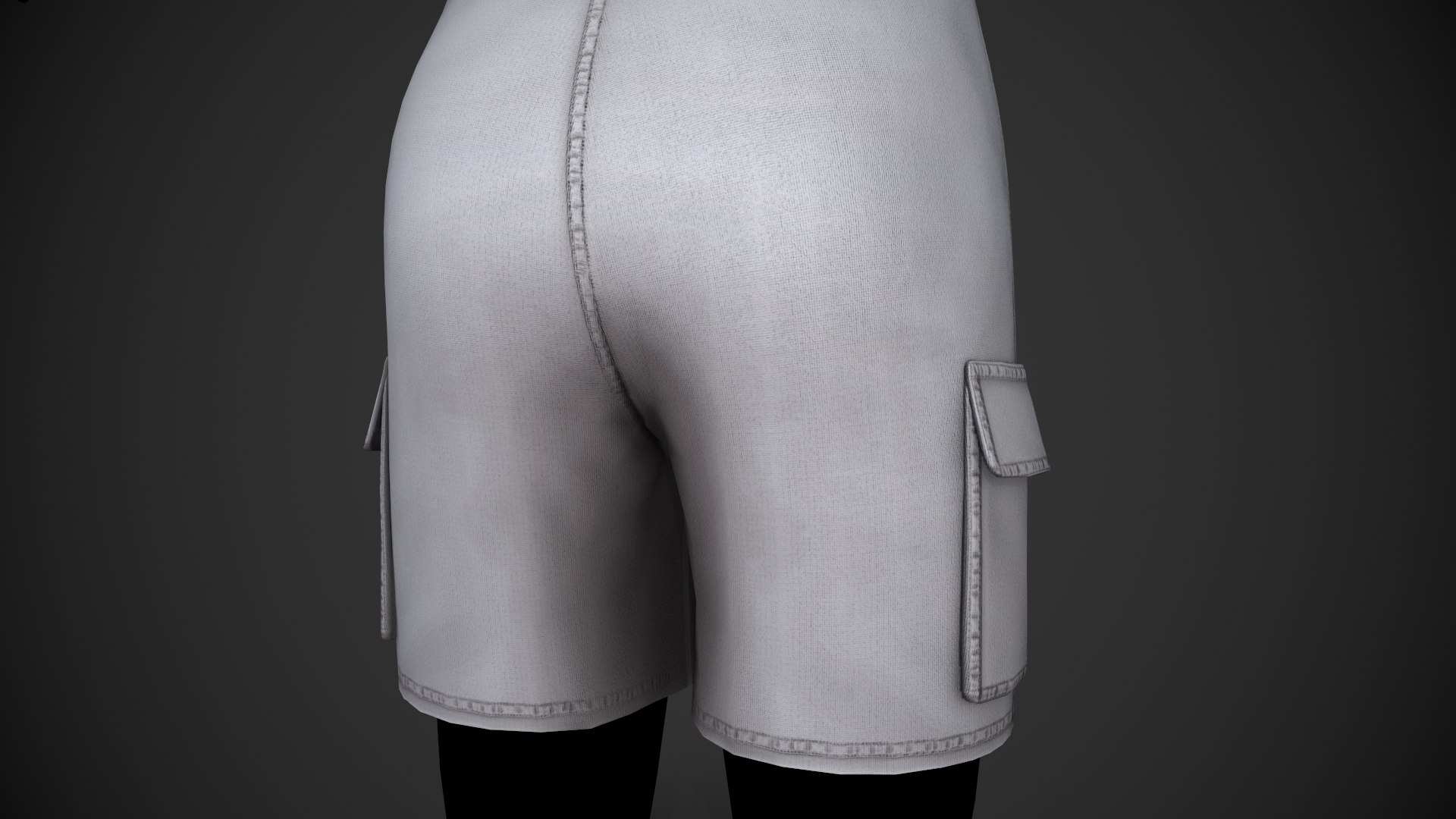 White Shorts Style 3 3D Model - TurboSquid 1986891