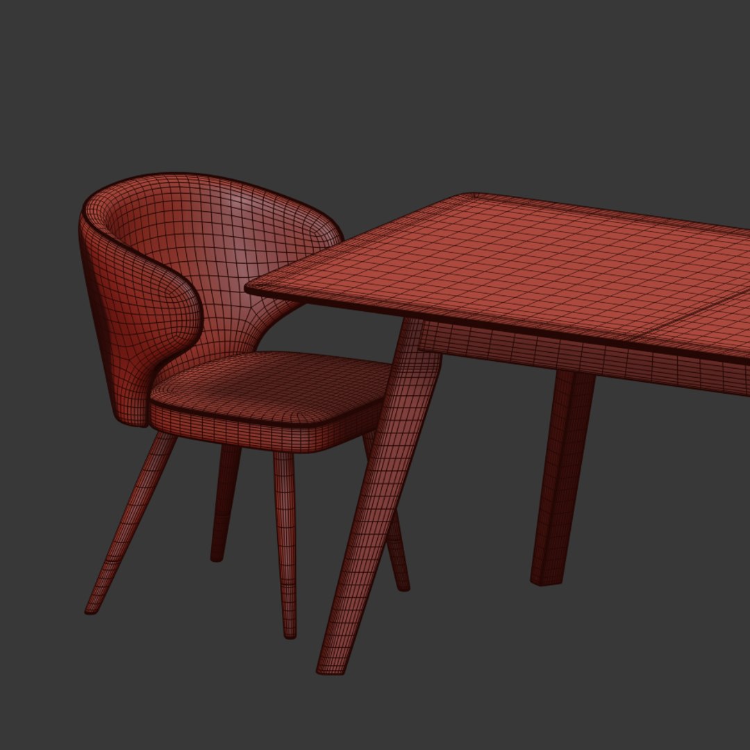 Chair dining table model - TurboSquid 1619030
