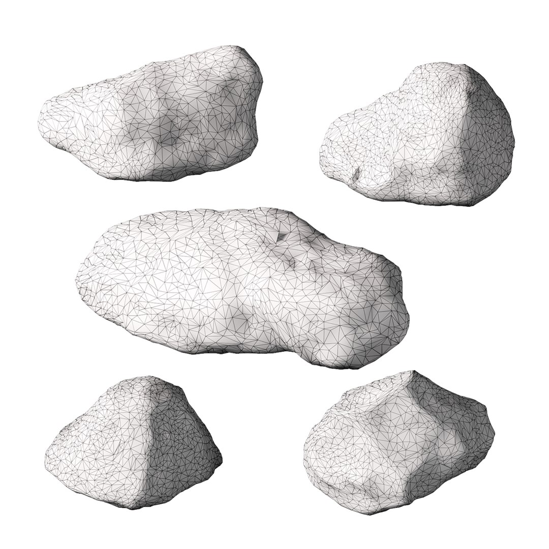 Low Poly Stones Set 04 Model - TurboSquid 2412537