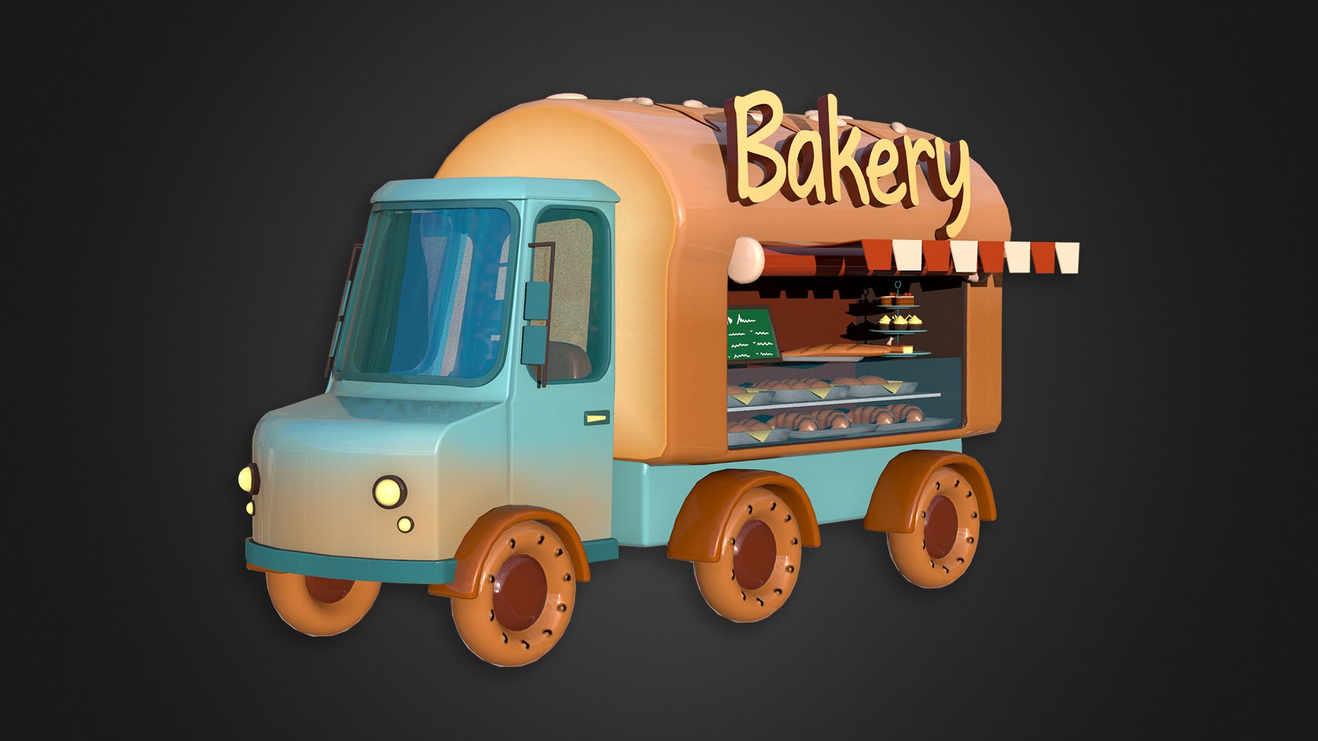 Asset - Cartoons - Food Car - Bakery1 3D - TurboSquid 2152523
