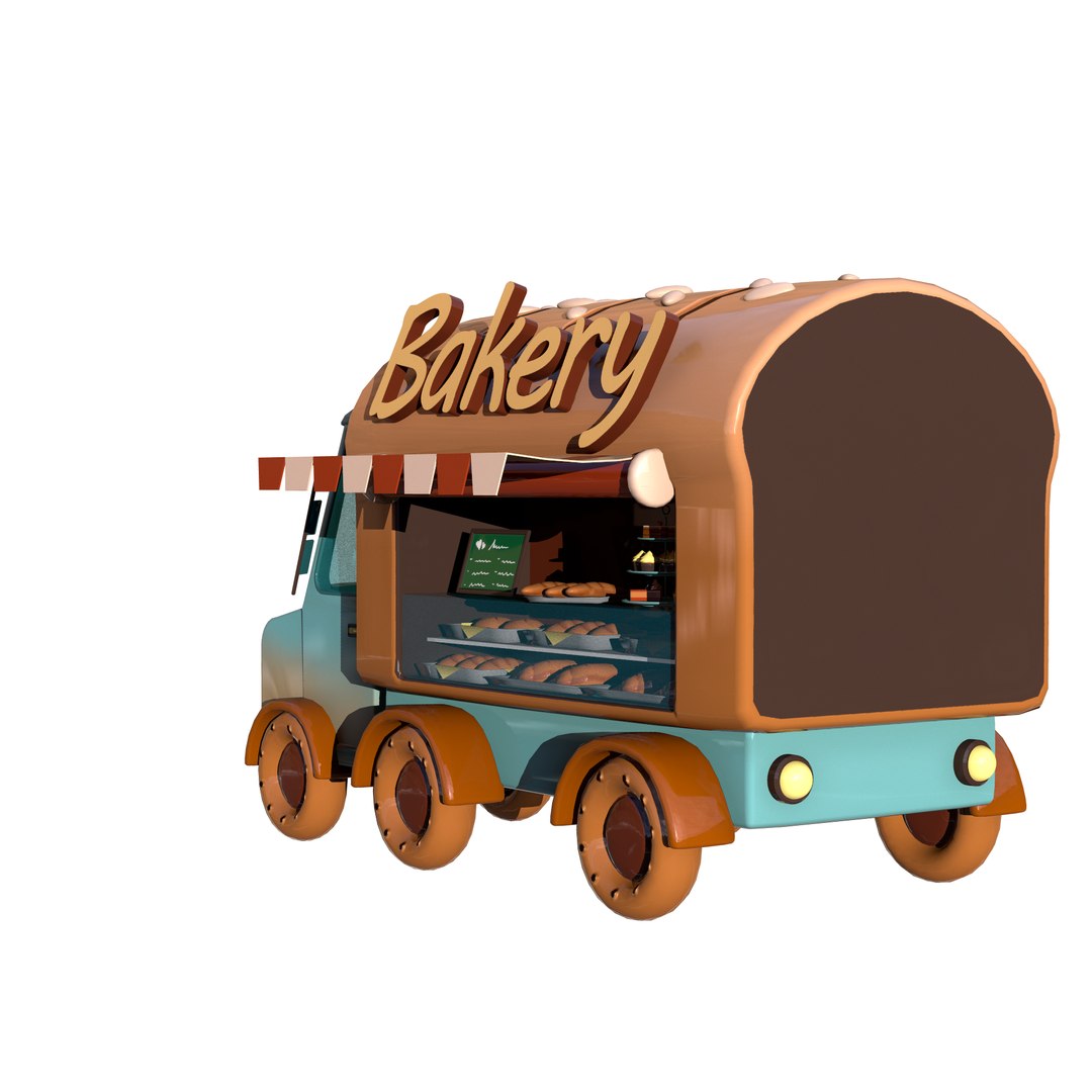 Asset - Cartoons - Food Car - Bakery 3D - TurboSquid 2152523