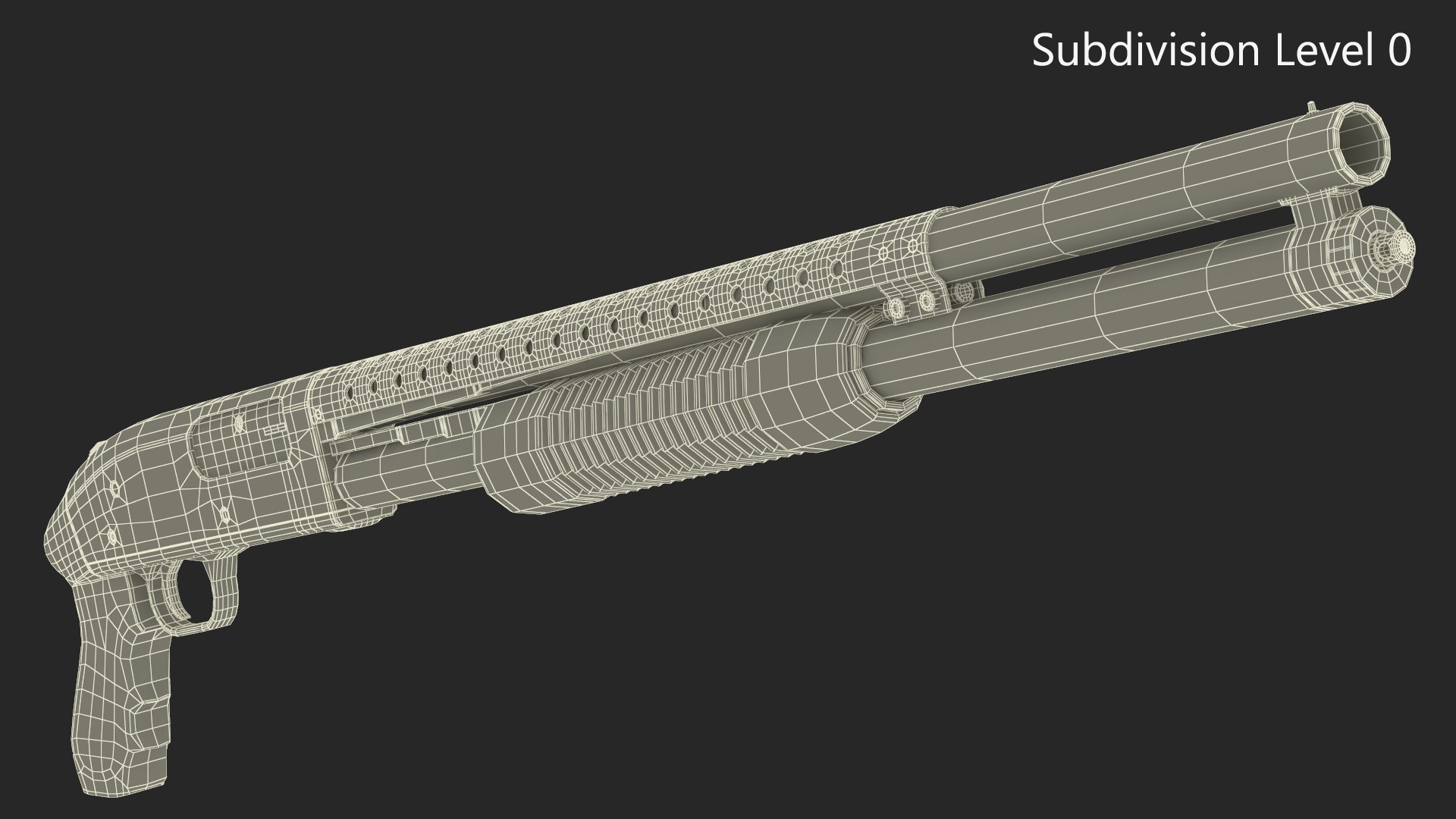Brown Gold Pump Action Shotgun Model - TurboSquid 2138054