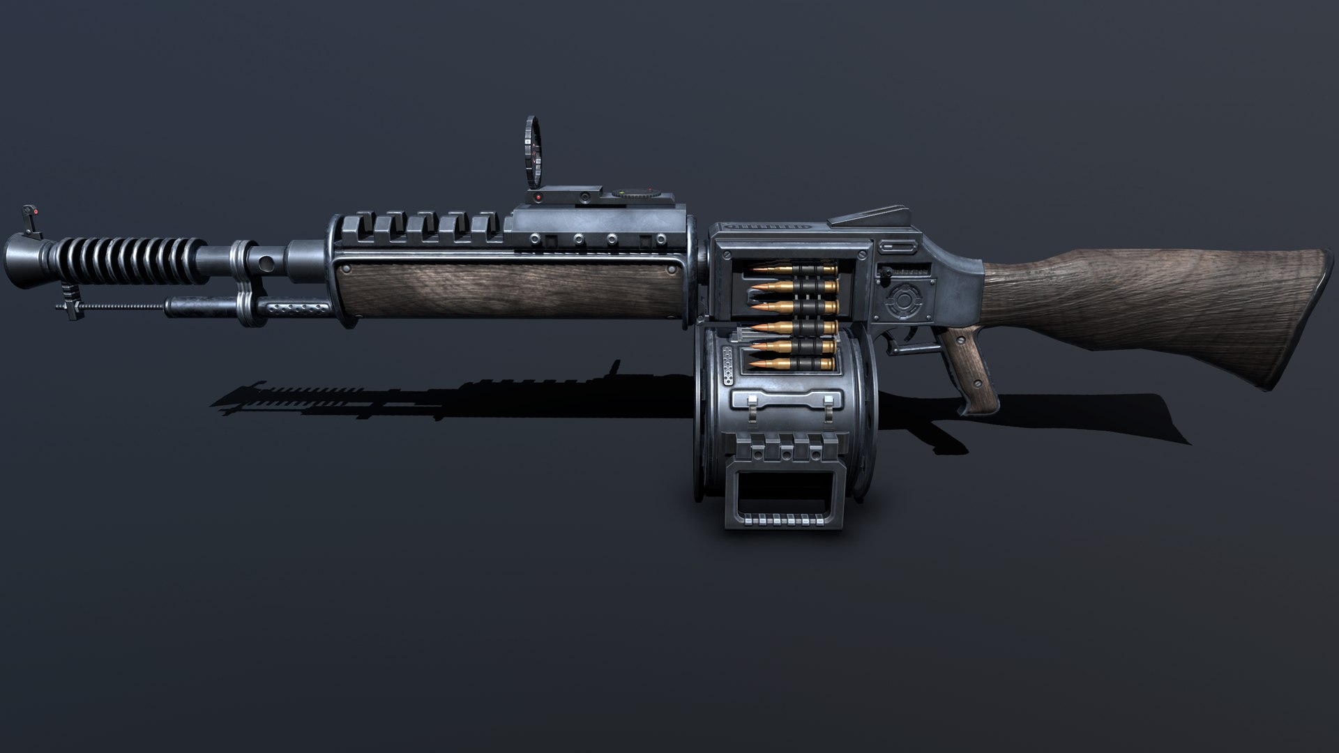 3D machine gun - TurboSquid 1193445