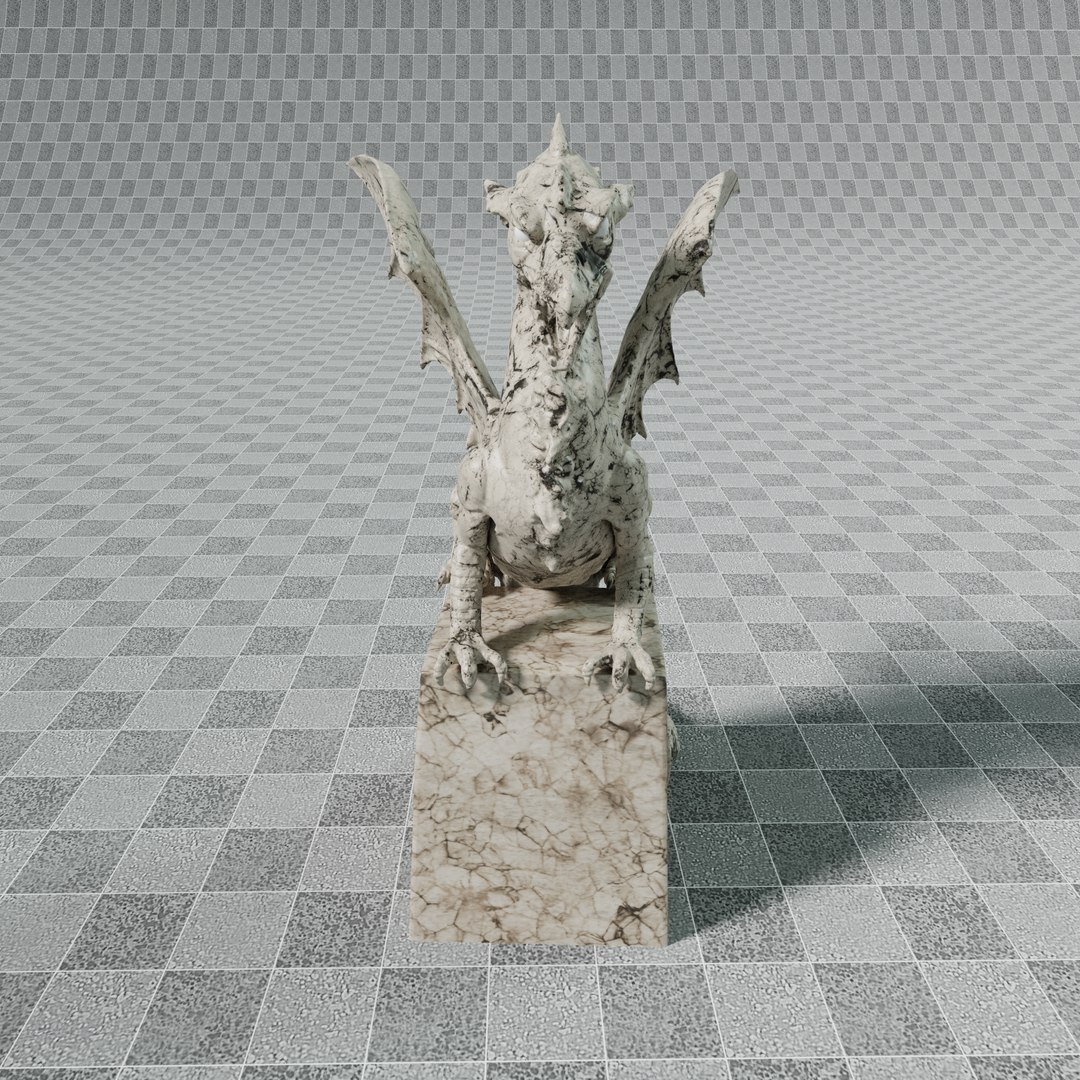 Statue Dragon 3 Poses 3d Obj