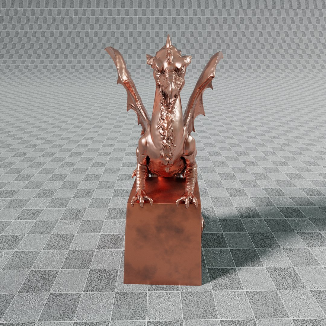 Statue Dragon 3 Poses 3d Obj