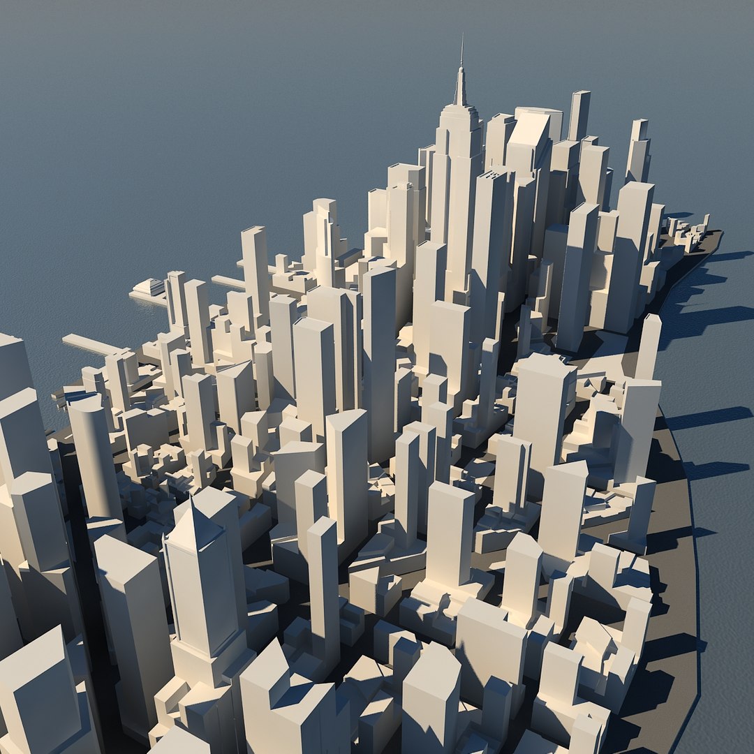 skyline manhattan 3d max