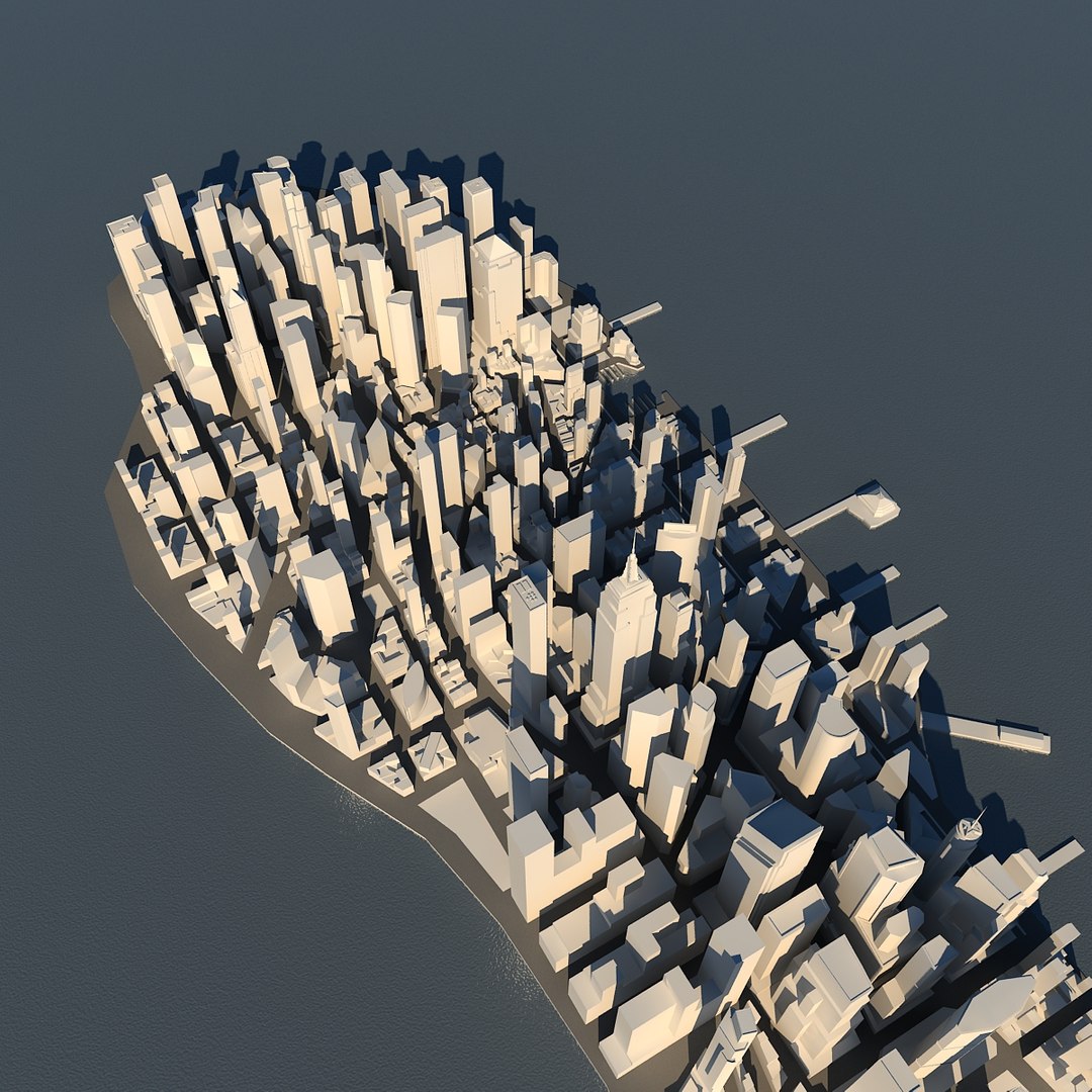 skyline manhattan 3d max