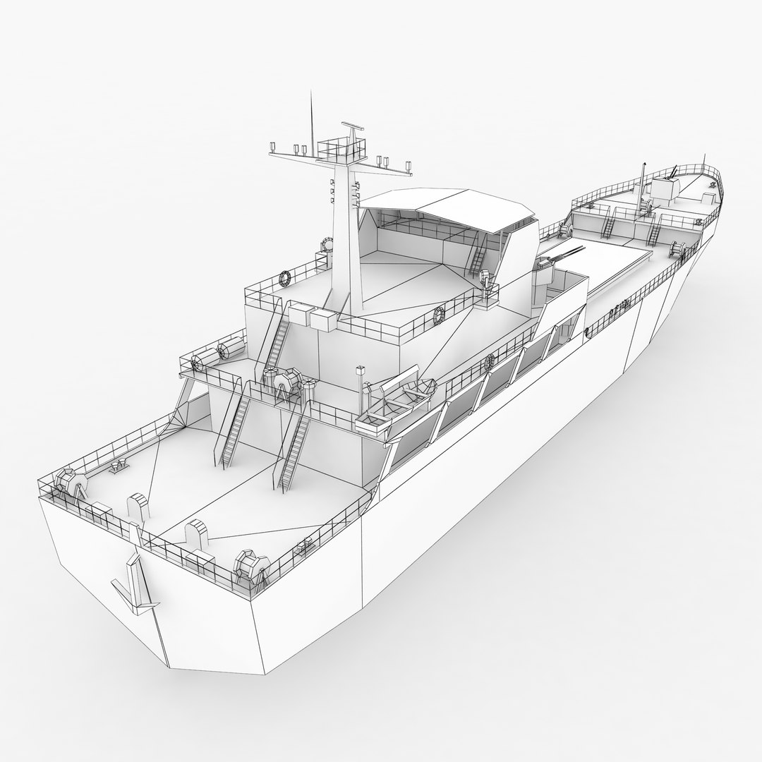 Type 074-class Landing Ship 3d 3ds
