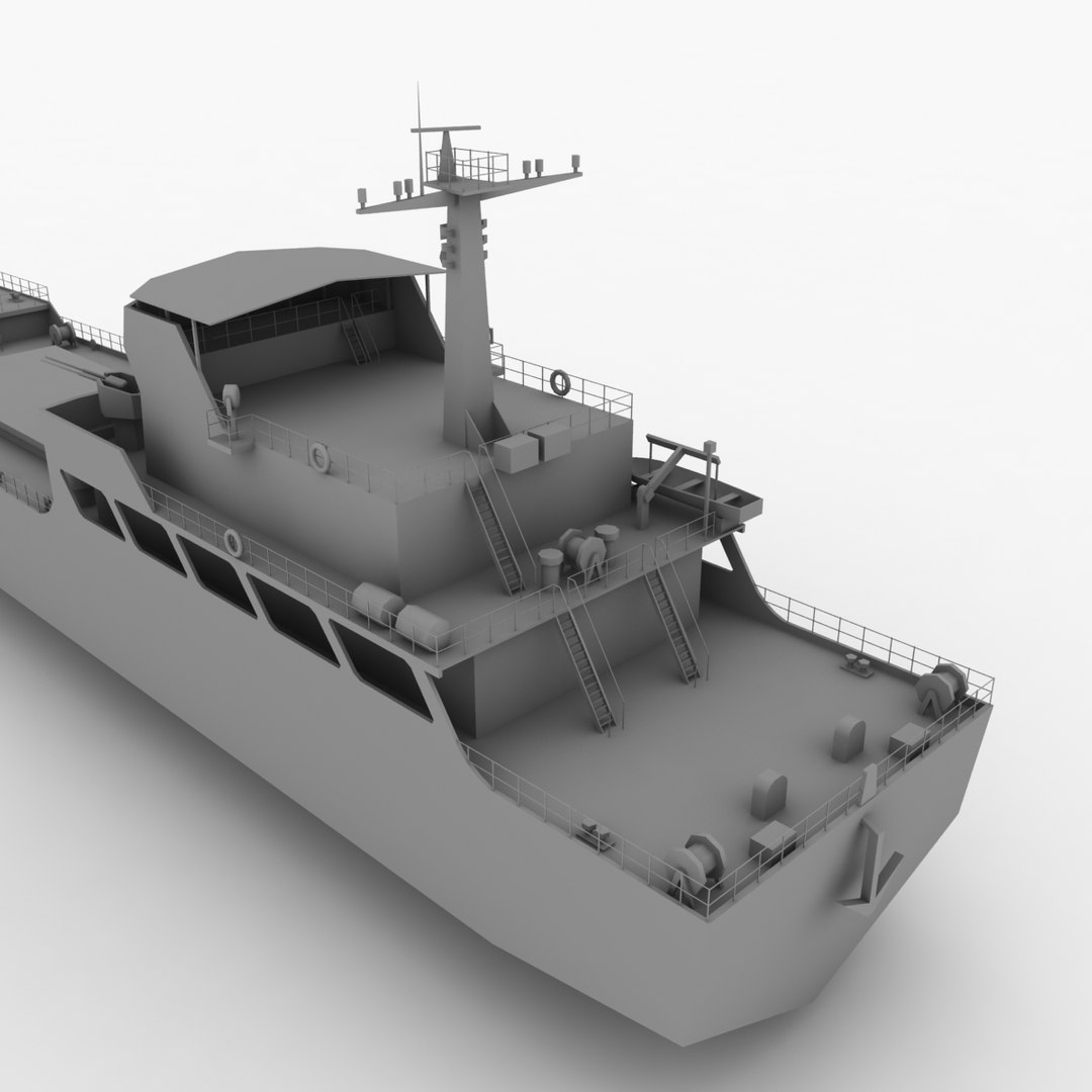 Type 074-class Landing Ship 3d 3ds
