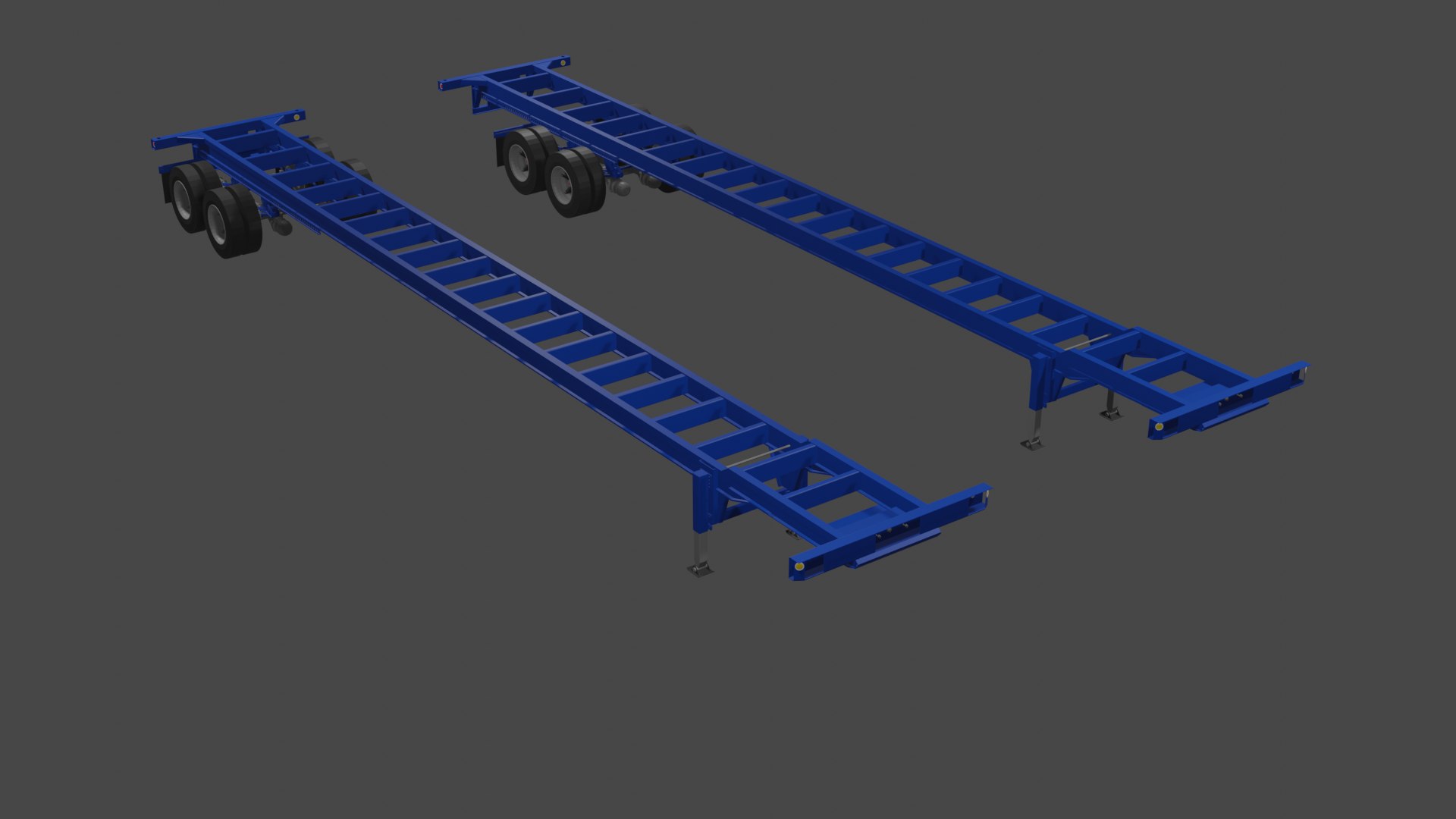 Shipping Container Trailer For 53 Foot Containers 3D Model - TurboSquid ...