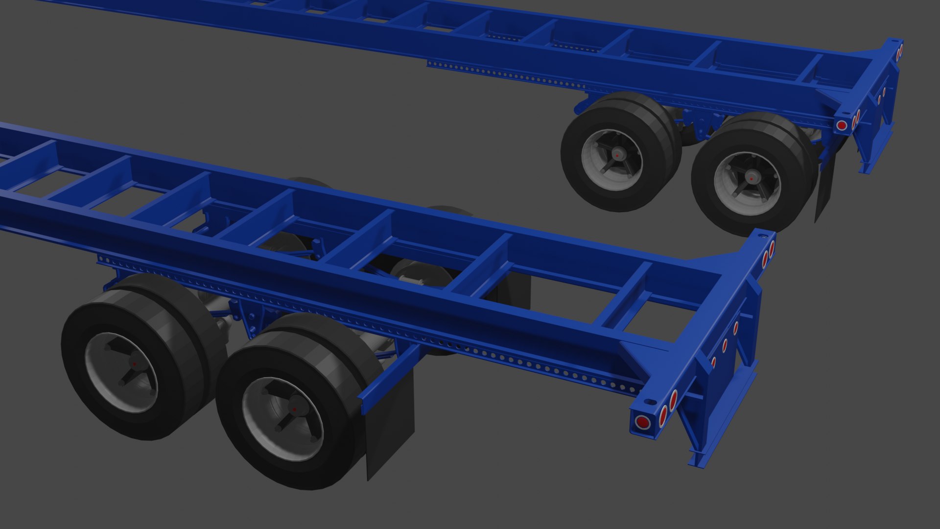 Shipping Container Trailer For 53 Foot Containers 3D Model - TurboSquid ...