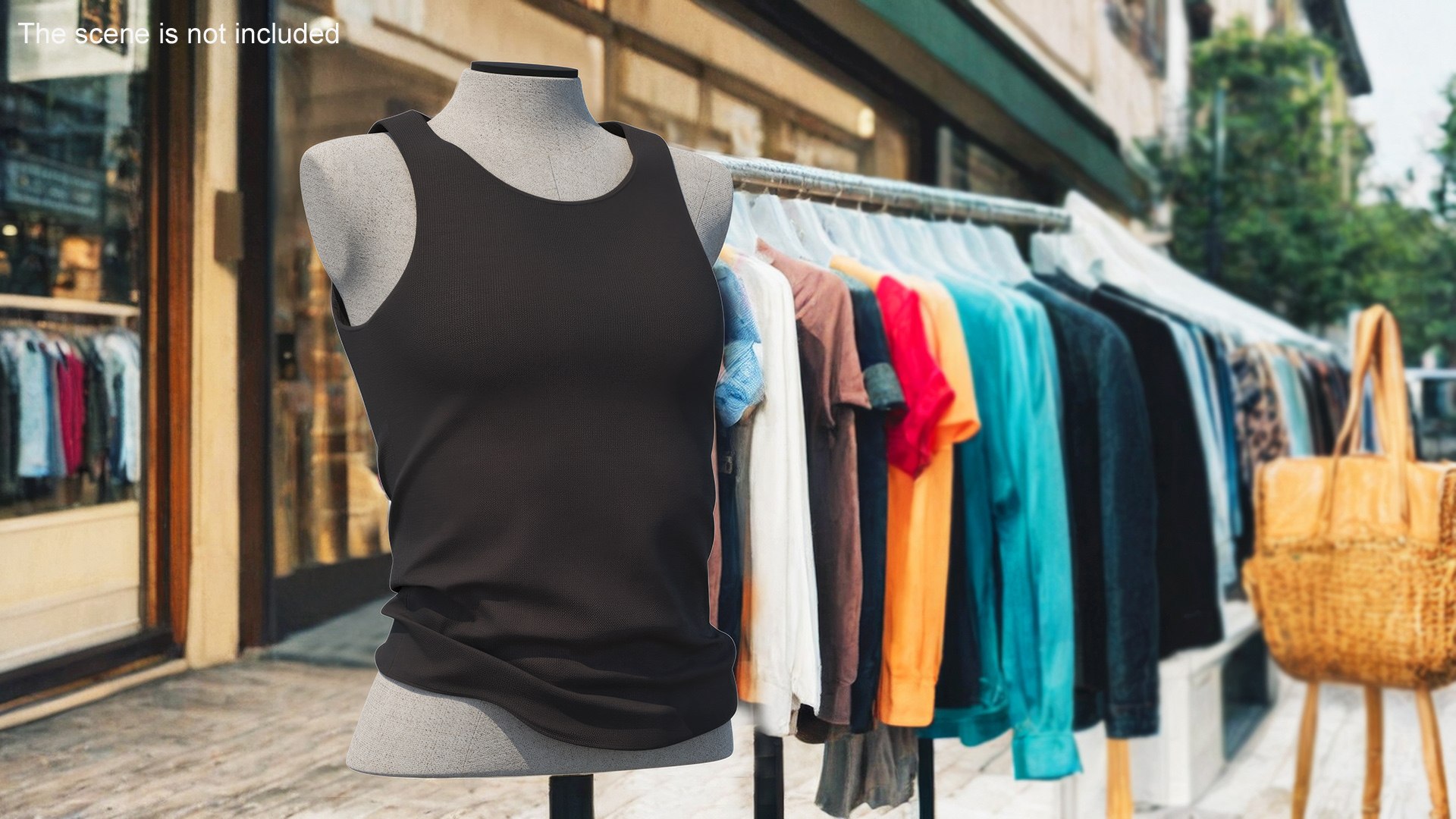 Female Undershirt Black 3D - TurboSquid 2351834