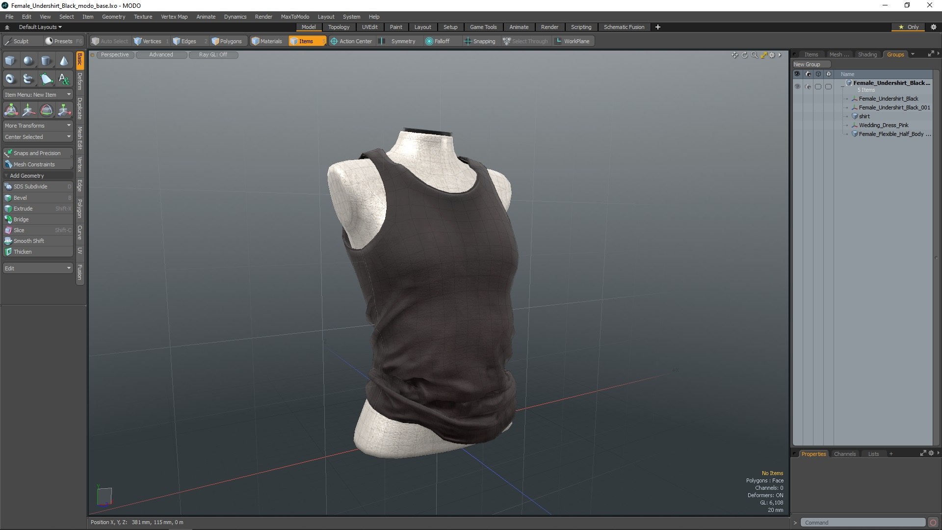 Female Undershirt Black 3D - TurboSquid 2351834