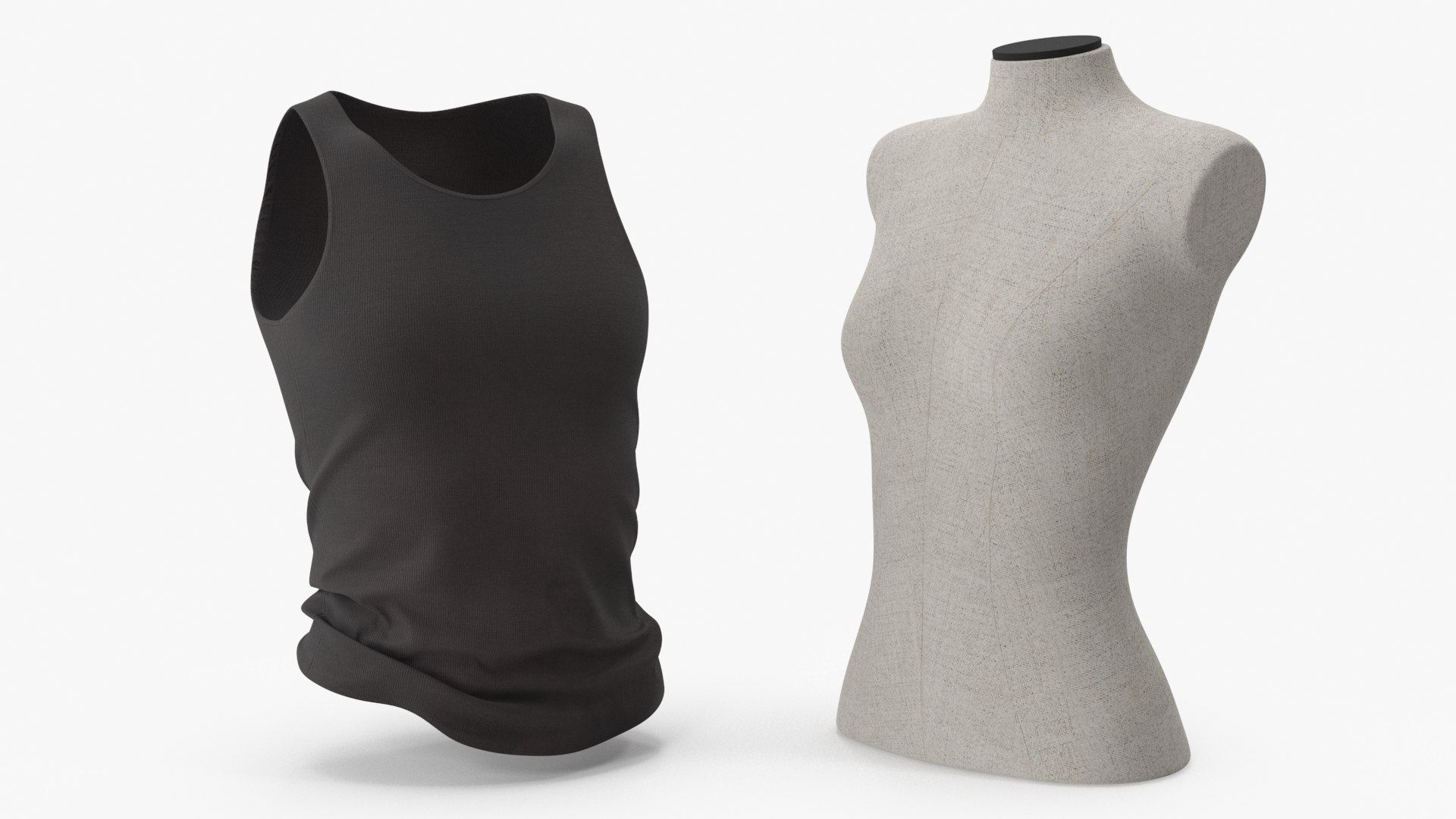 Female Undershirt Black 3D - TurboSquid 2351834