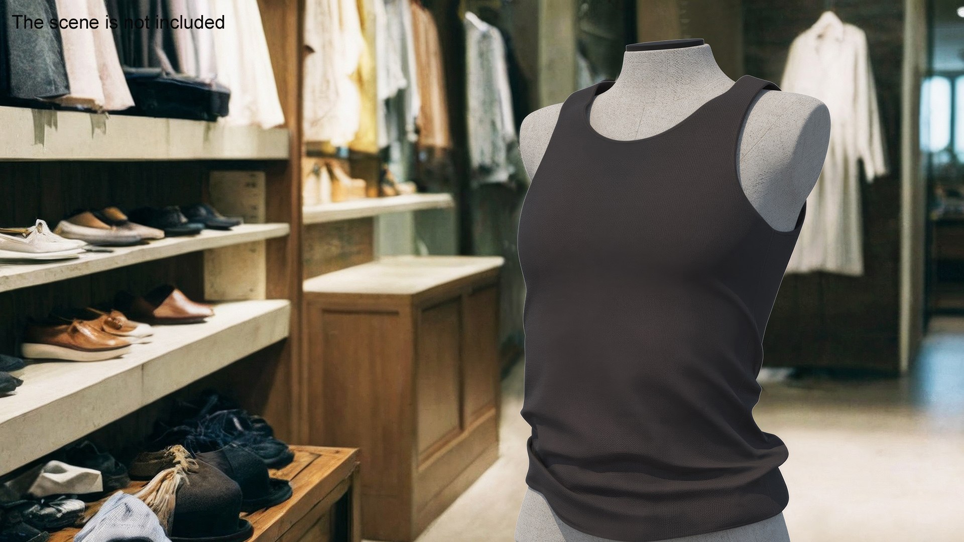 Female Undershirt Black 3D - TurboSquid 2351834