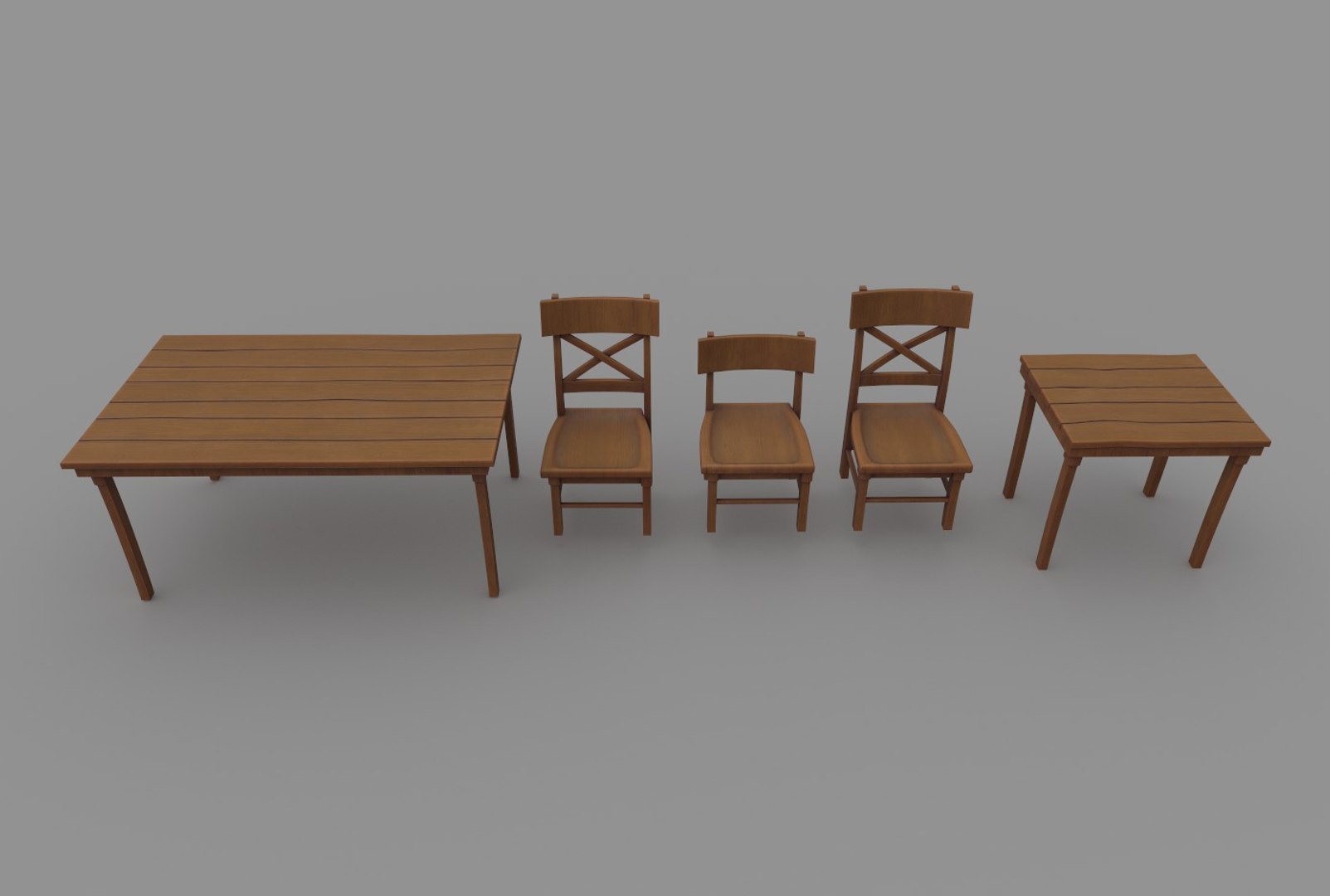 Wood table chair 3D - TurboSquid 1649752