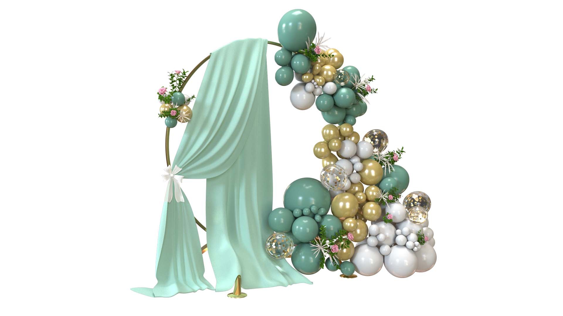 3D Balloon Garland - TurboSquid 2111368