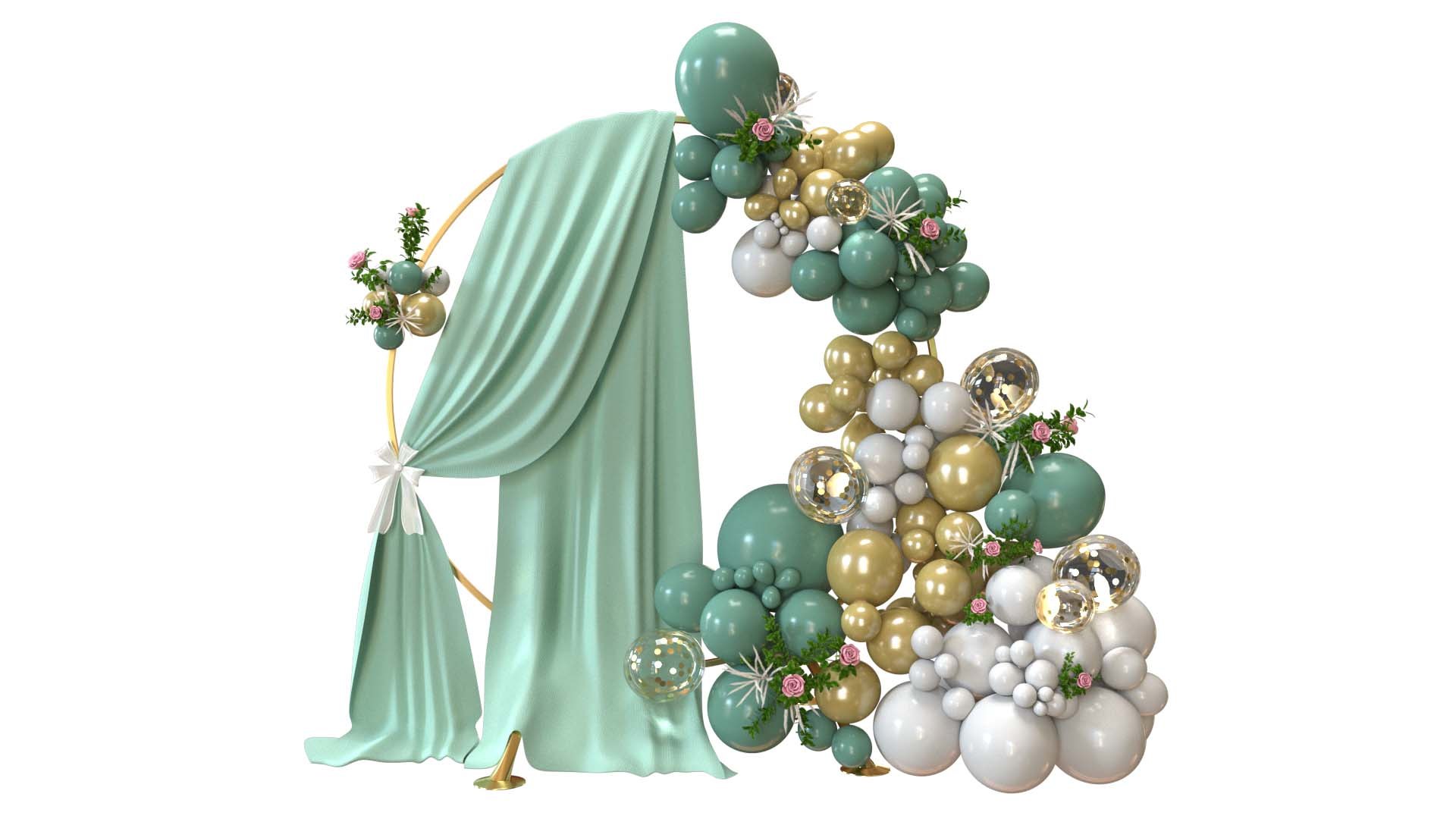 3D Balloon Garland - TurboSquid 2111368