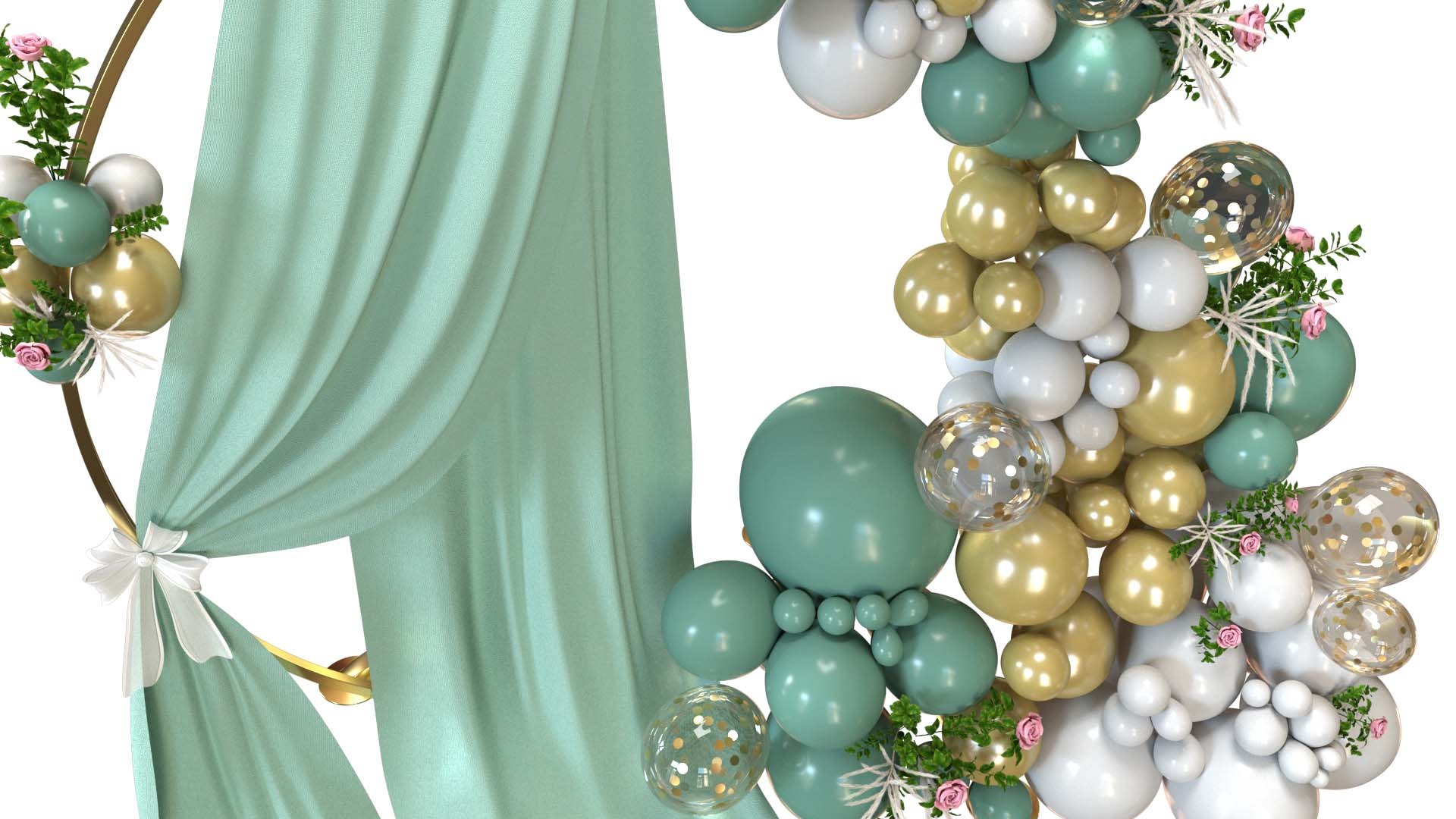 3D Balloon Garland - TurboSquid 2111368