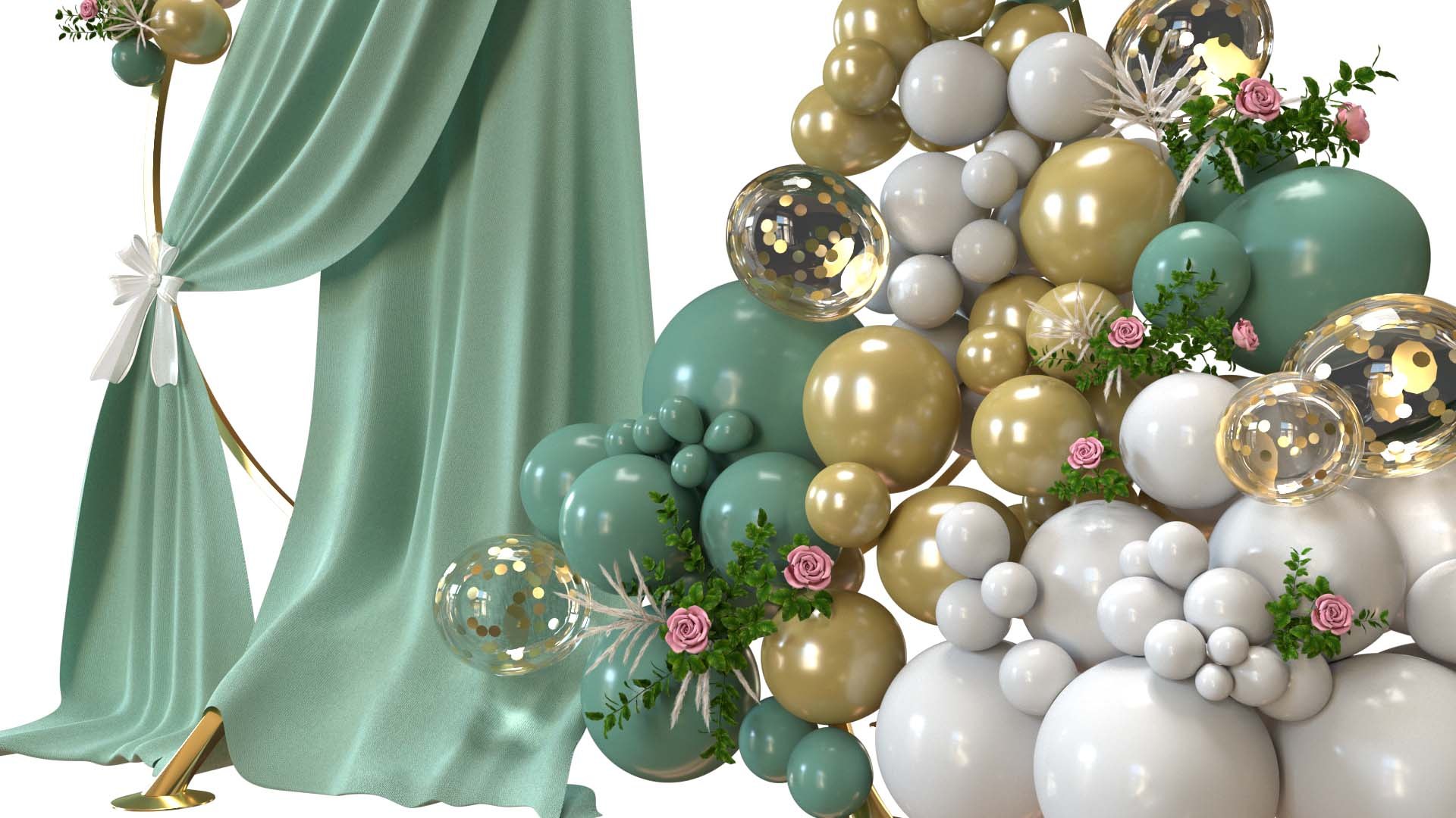 3D Balloon Garland - TurboSquid 2111368