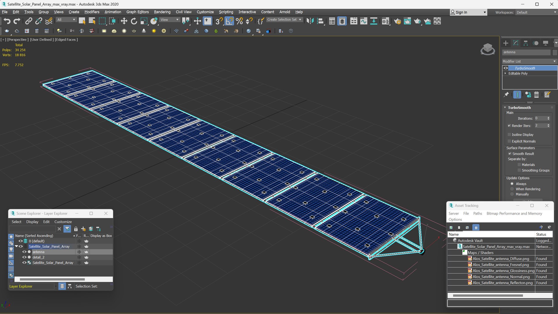 Satellite Solar Panel Array 3D Model - TurboSquid 2290756