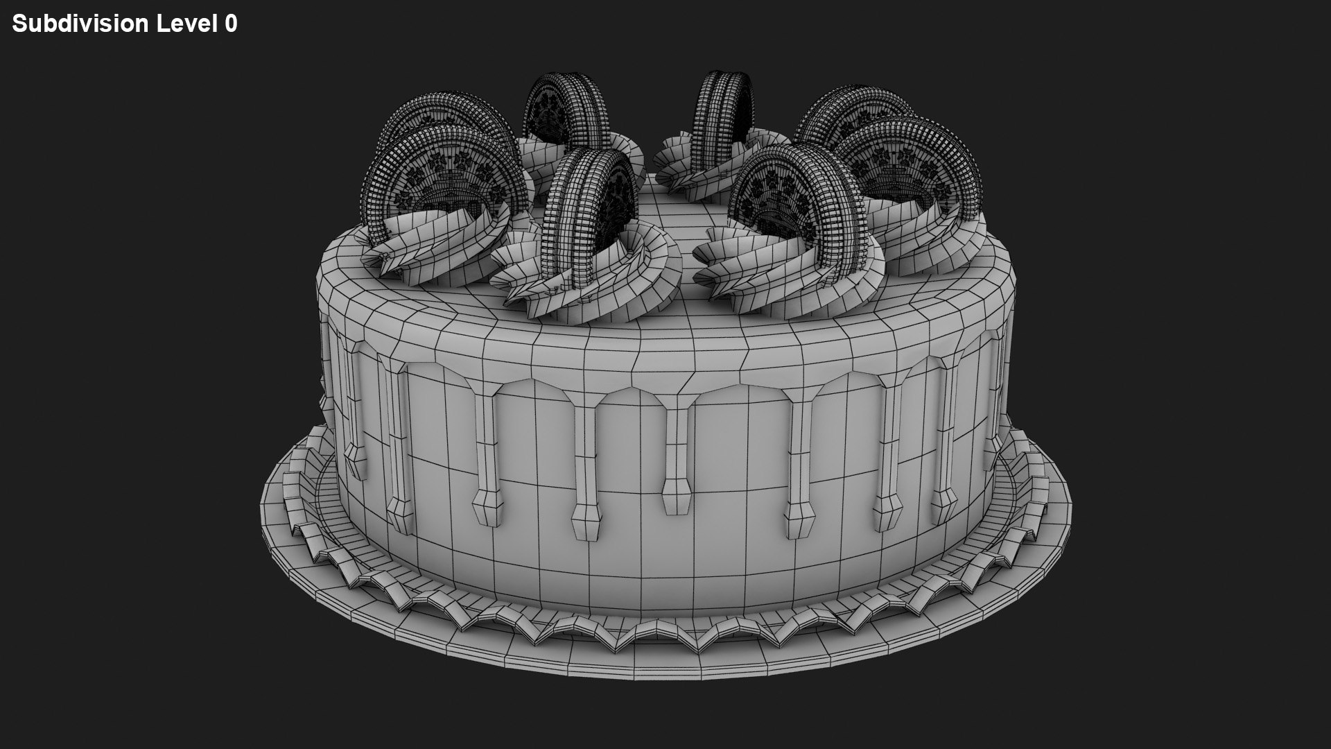 3D Oreo Cookie Cake - TurboSquid 2023199