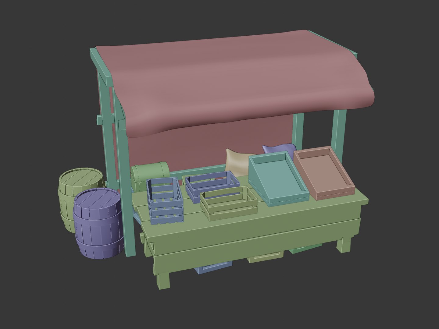 Medieval Market Set Model - TurboSquid 1806296