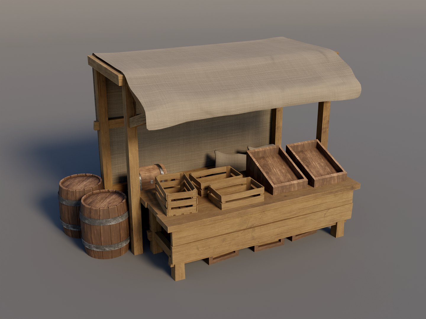 Medieval Market Set Model - TurboSquid 1806296
